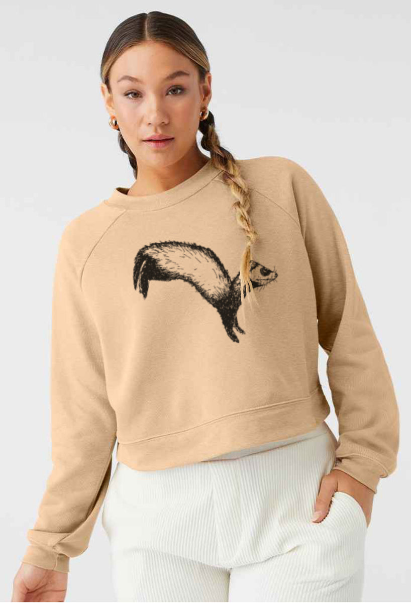 Ferret sand cropped jumper – ARTsy clothing