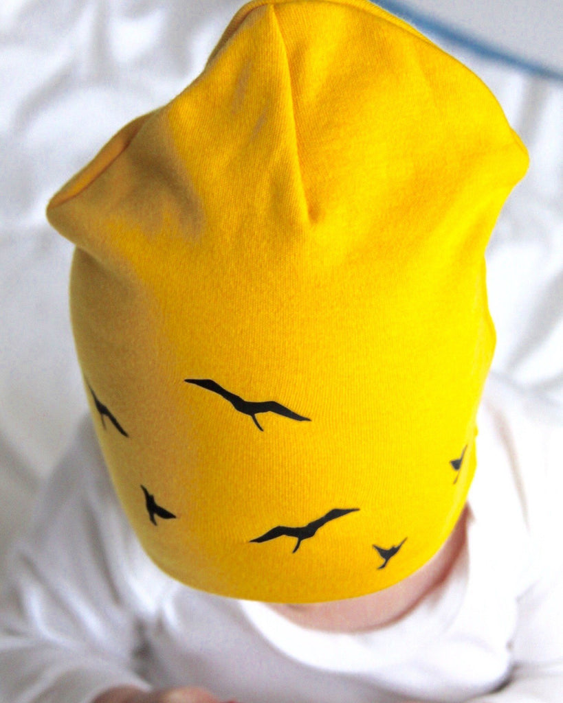 Yellow birds beanie hat – ARTsy clothing