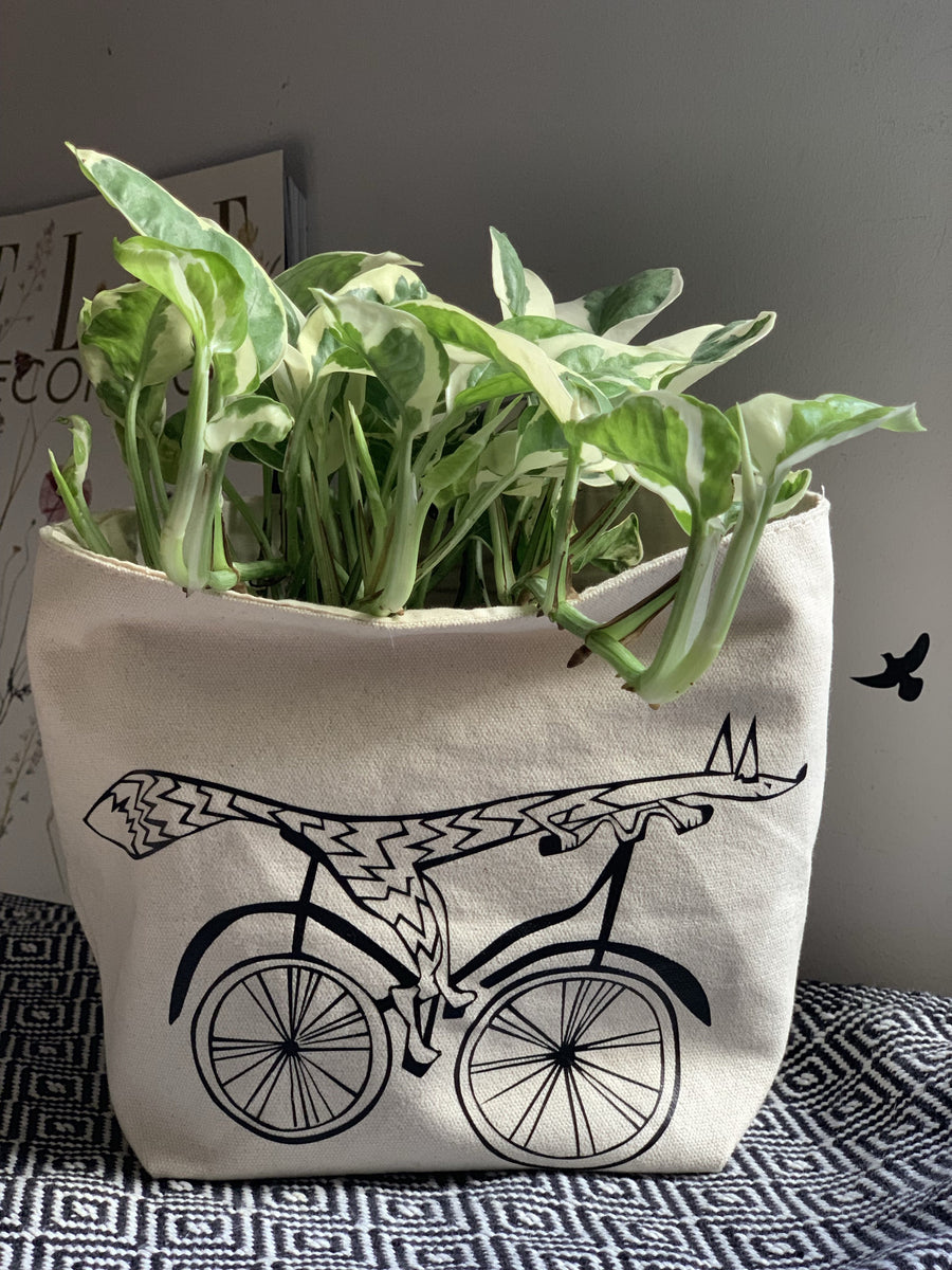 Canvas organiser, Fox on a bike – ARTsy clothing