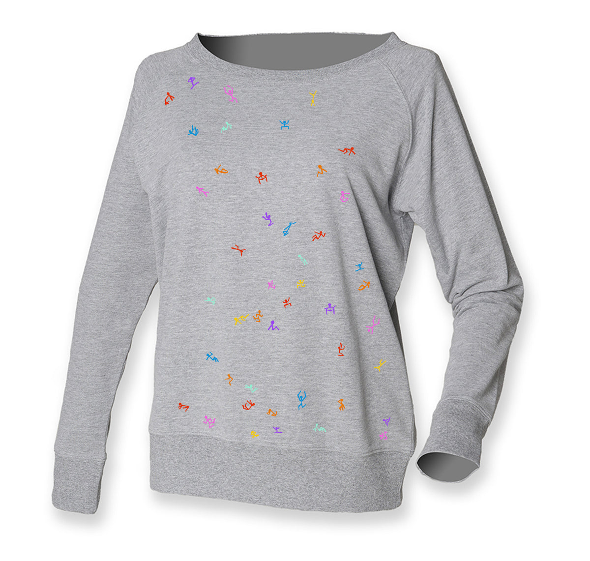 Grey sweatshirt with stick figures – ARTsy clothing