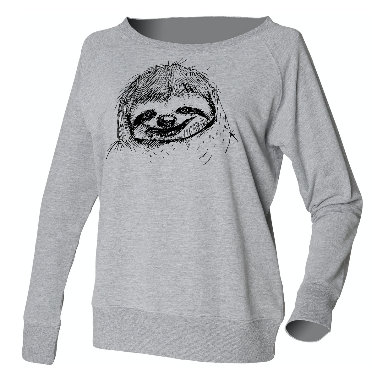 Smiling sloth grey jumper – ARTsy clothing