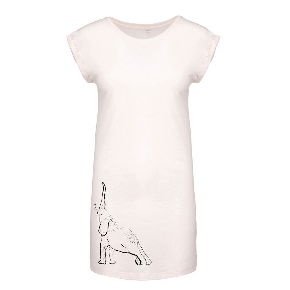 Fox in the rain flowy t-shirt dress, navy – ARTsy clothing