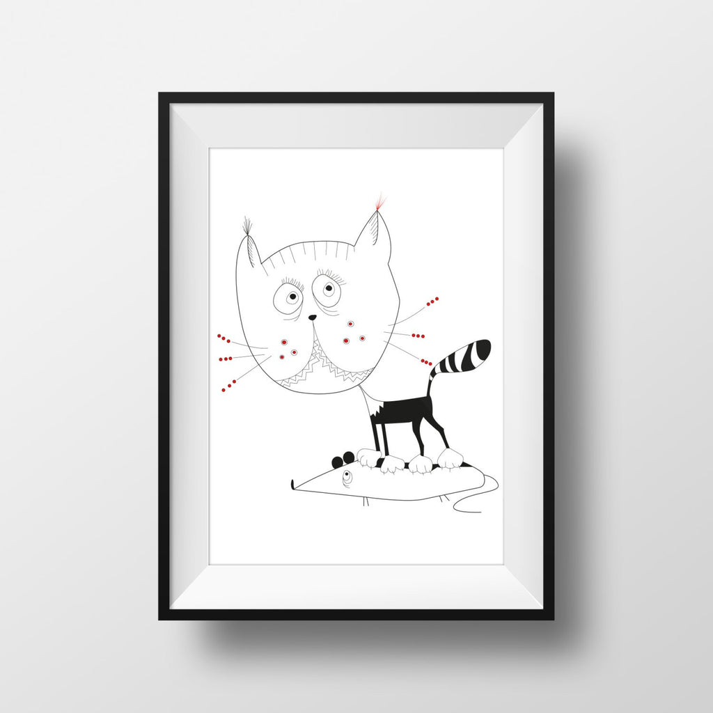 Kitty cat art print – ARTsy clothing
