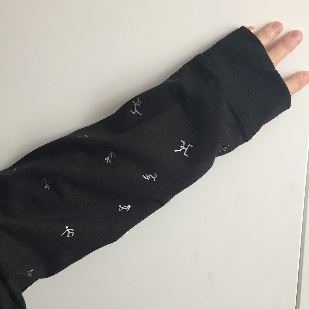 Black women jumper, silver stick figures – ARTsy clothing